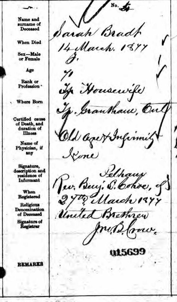 Tombstone Tuesday – March 14, 2023 – Sarah Hainer Bradt | Tombstone Tuesday